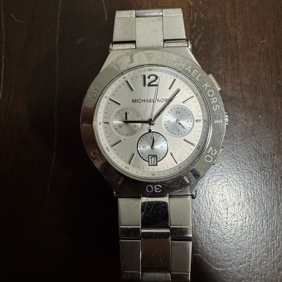 Michael Kors | Accessories | Michael Kors Silver Chronograph Watch ...